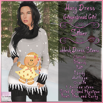Second Life Marketplace - Mary Dress Gingerbead Girl Silver