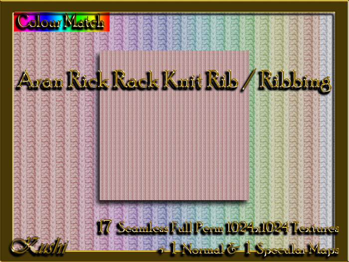 Second Life Marketplace - Aran Rick Rack Knit Rib / Ribbing Seamless ...