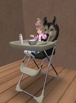 Second Life Marketplace - HUSKY DOG HIGH CHAIR FOR BABY & TODDLER AVATARS