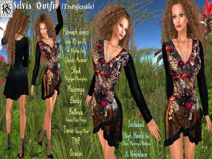Second Life Marketplace - RebelsSpirit - SILVIA OUTFIT with High Heels ...
