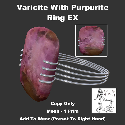 Second Life Marketplace - Varicite With Purpurite Ring *Nola's RL Ring