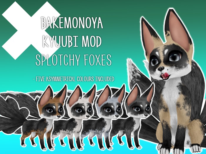 Second Life Marketplace - BAKEMONOYA Kyuubi MOD - Splotchy Foxes