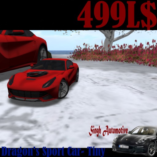 Second Life Marketplace - Dragon's Sport Car- 2 seater- Tiny