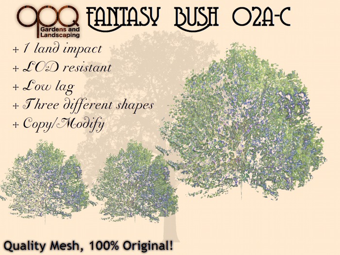Second Life Marketplace - OPQ Fantasy Bush 02a-c - 1 LI low lag simple ...