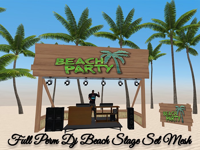 Second Life Marketplace - Full Perm DJ Beach Stage Set