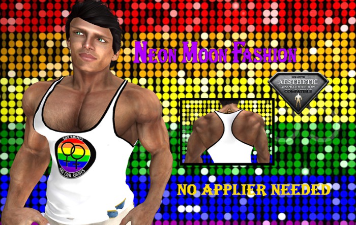 Second Life Marketplace - Neon Moon Fashion-Tank Top-Gay Rights