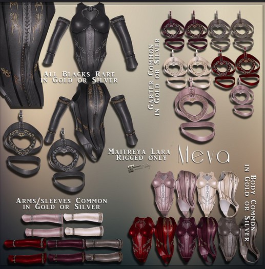 Second Life Marketplace - Meva Alanna Arms Mauve Gold Box