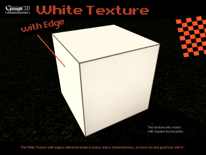 Second Life Marketplace - Gaagii - White Texture with Edge