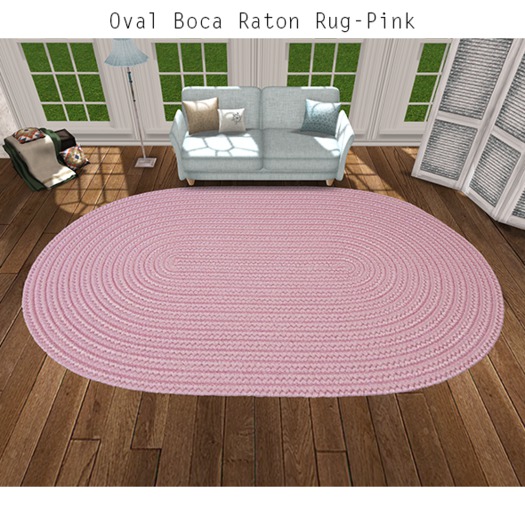 Second Life Marketplace - Oval Boca Raton Rug-Pink