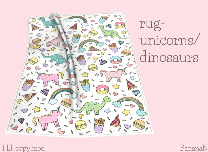 Second Life Marketplace - Rug -unicorns/dinosaurs