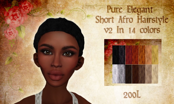 Second Life Marketplace - ~PE~ Short cropped afro hairstyle V2