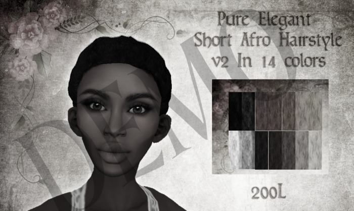 Second Life Marketplace - DEMO Cropped Afro hair V2 DEMO