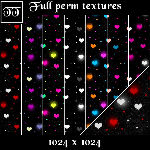 Second Life Marketplace - TT - 7 seamless glowing hearts 1024x1024 full ...