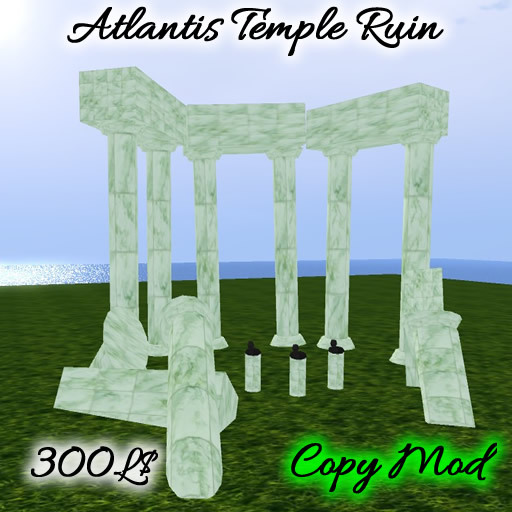 Second Life Marketplace - Atlantis Temple Ruin and 3 seats
