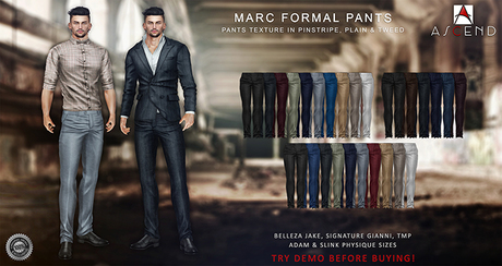 Second Life Marketplace - //Ascend// Marc Jacket - Pinstripe Black