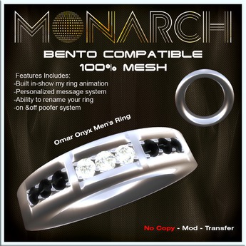 Second Life Marketplace - Omar Onyx Men's Ring
