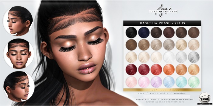 Second Life Marketplace - Just Magnetized - Basic Hairbase - set 19 for ...