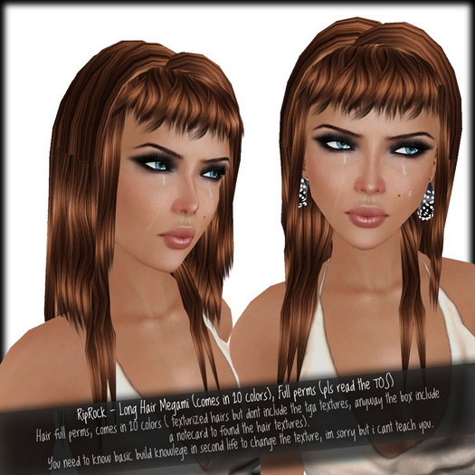 Second Life Marketplace - RipRock - Long Hair Megami, Full perms (pls ...