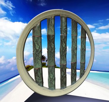 Second Life Marketplace - Maruti Textures Round Carved Bamboo Tiki ...