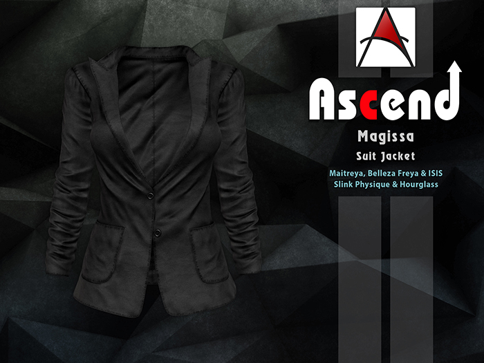 Second Life Marketplace - //Ascend// Magissa Jacket - Plain Black