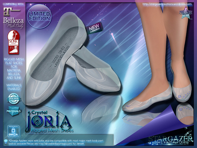 Second Life Marketplace - [Stargazer Creations] Joria Shoes - Crystal