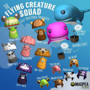 Second Life Marketplace - MadPea - The Flying Creature Squad - Pink ...