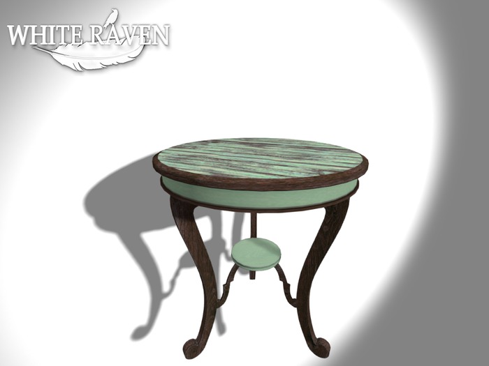 Second Life Marketplace - White Raven - Round Side Table: Grass (box)