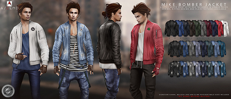 Second Life Marketplace - /Ascend/ Mike Bomber Jacket - White