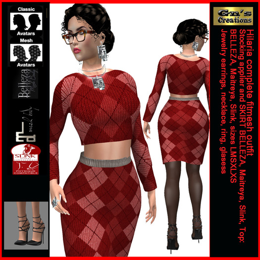 Second Life Marketplace - Hilaria complete fitmesh outfit bxd