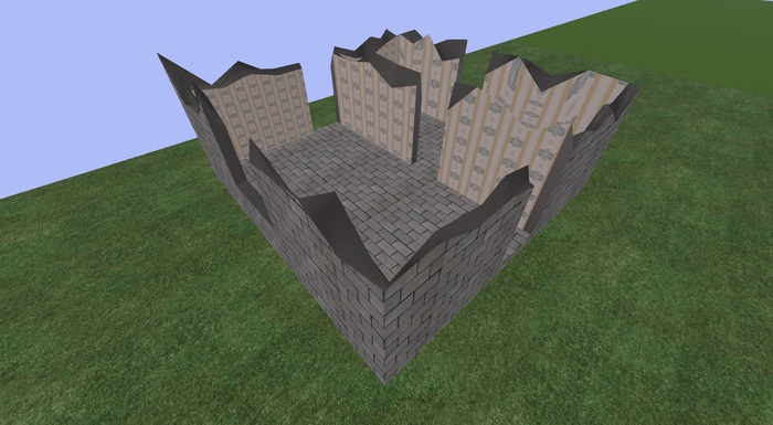 Second Life Marketplace - Damaged House building Ruins - Prim / UV ...