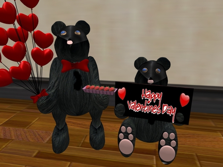 Second Life Marketplace - Mink Bears Give Heart Balloon Bouquet ...