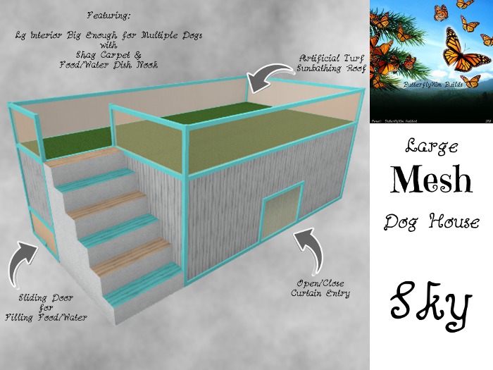 Second Life Marketplace - Lg Mesh Dog House - Sky
