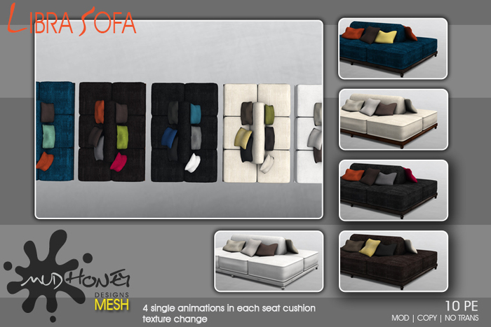 Second Life Marketplace - MudHoney Libra Sofa