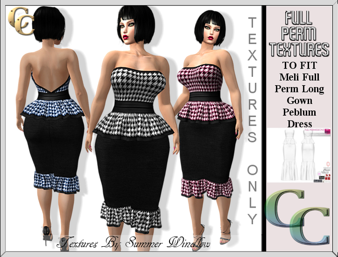 Second Life Marketplace - MELI PEBLUM DRESS TEXTURE TRIO 1 - FULL PERM