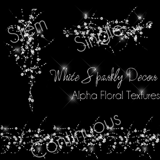 Second Life Marketplace - FULL PERM White Sparkly Decor Alpha Floral ...