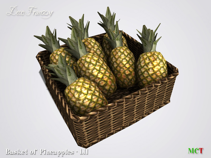 Second Life Marketplace - ~DecoFranzy~ Basket Of Pineapples (CM)
