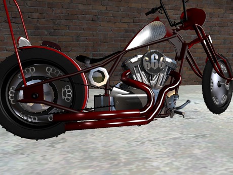 Second Life Marketplace - RED Devil Bike FINAL v7 Sissy Bar