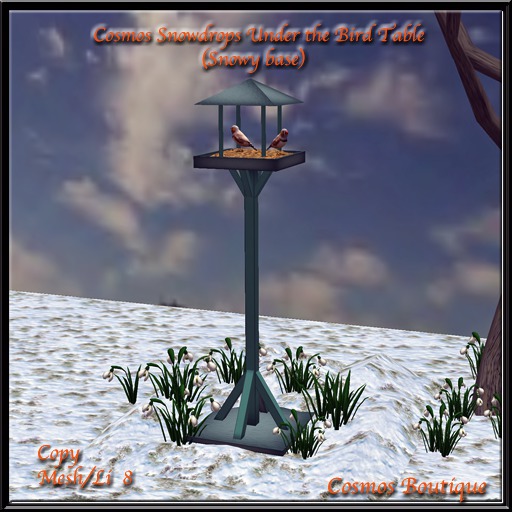 Second Life Marketplace - Cosmos Snowdrop around the bird table (Snowy ...