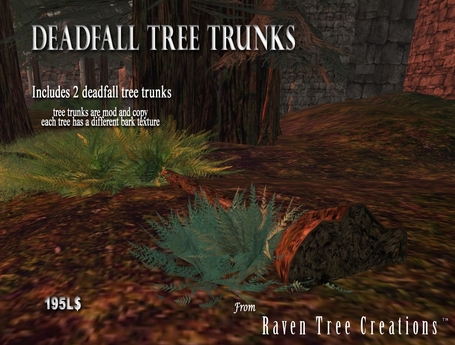 Second Life Marketplace - Raven Tree ~ Deadfall Tree Trunks [BOXED]
