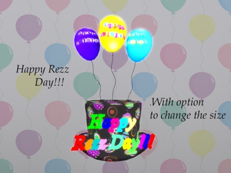 Second Life Marketplace - *GARBO* HAPPY REZZ DAY HAT 1
