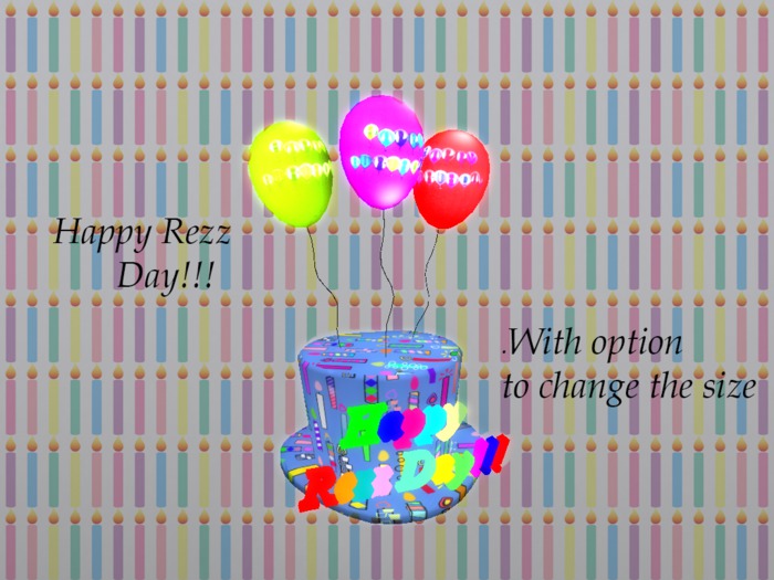 Second Life Marketplace - *GARBO* HAPPY REZZ DAY HAT 2