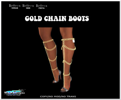 Second Life Marketplace - CHAIN GOLD BOOTS BELLEZA