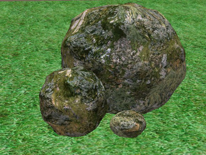 Second Life Marketplace - Stones with moos set 3 pc. A2UNI 07112017 Ver.1.0