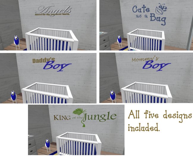 Second Life Marketplace - Wall Decals - Boys