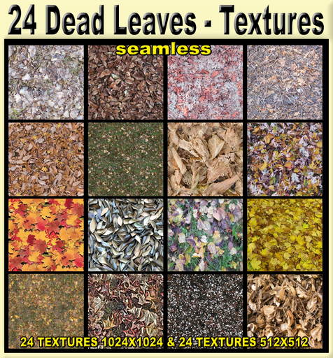 Second Life Marketplace - 24 DEAD LEAVES- TEXTURES SEAMLESS (24 ...