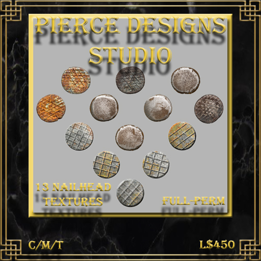 Second Life Marketplace Pierce Designs Rusty Nail Head Textures Full Perm
