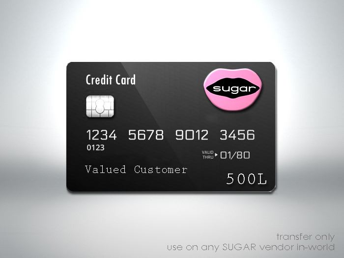 Second Life Marketplace - :-:SUGAR:-: Store Gift Card {500L} [RECHARGEABLE]