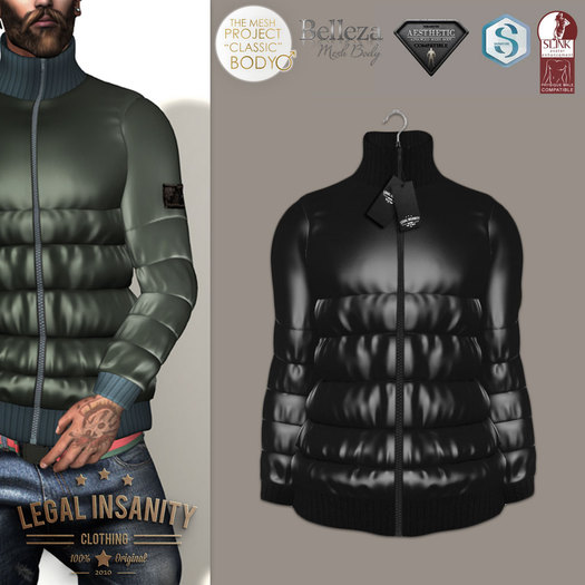 Second Life Marketplace - Legal Insanity - Kent black jacket