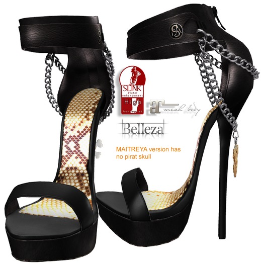 Second Life Marketplace - ShuShu GOTHIC PARTY heels black - mesh to ...