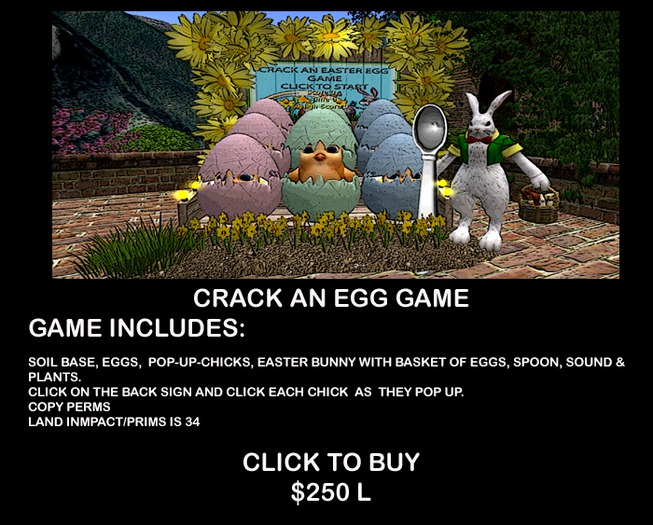 Second Life Marketplace - CRACK AN EGG GAME BOXED